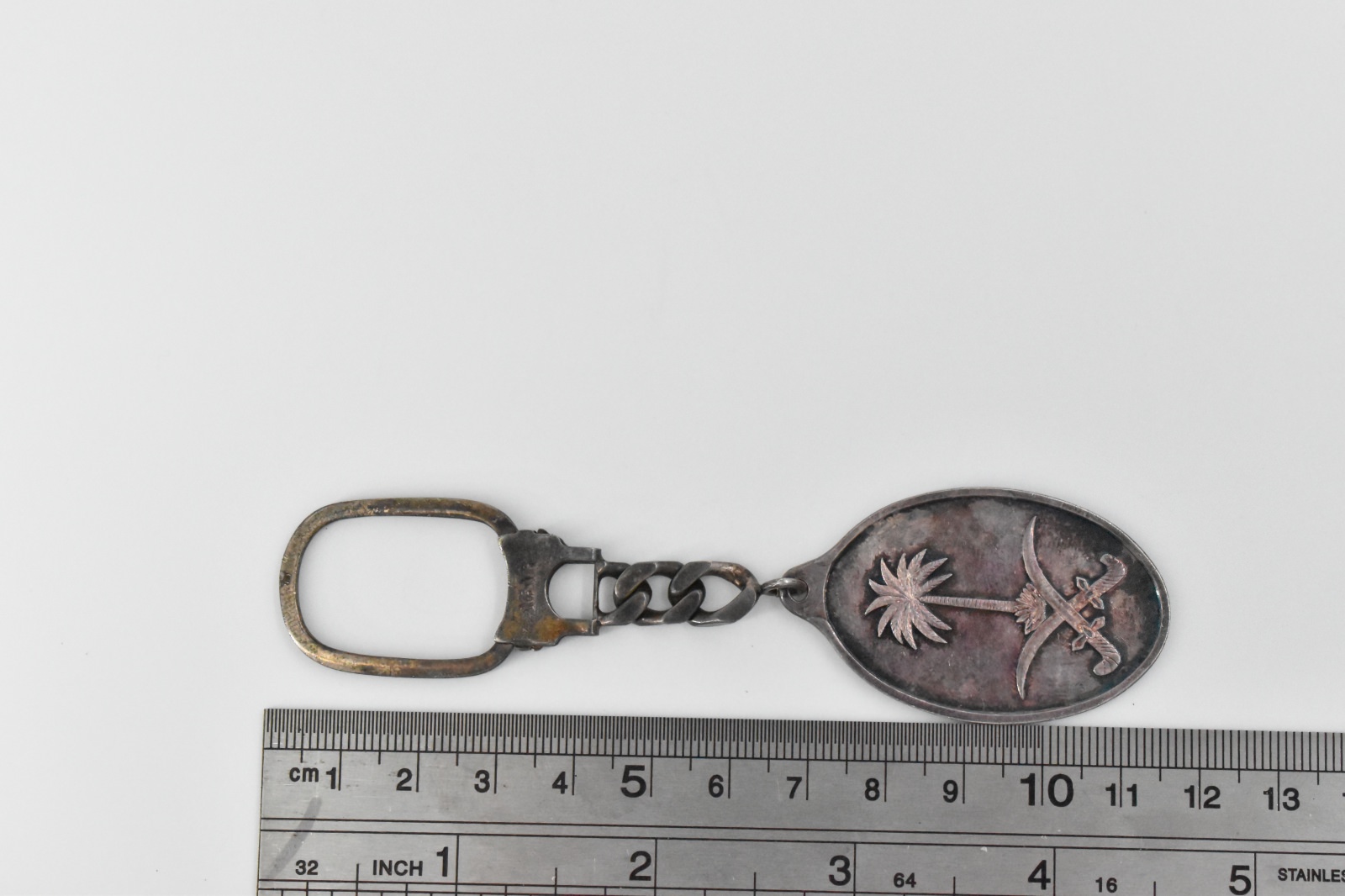 Sterling Silver Saudi Arabian Seal 15g Oval Silver Tag Key Chain ...