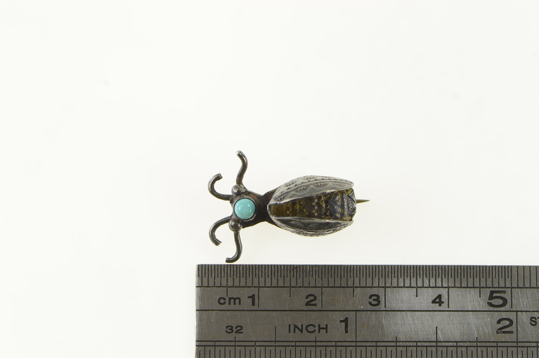 Sterling Silver Southwestern Turquoise 3D Bug Beetle Pin/Brooch ...