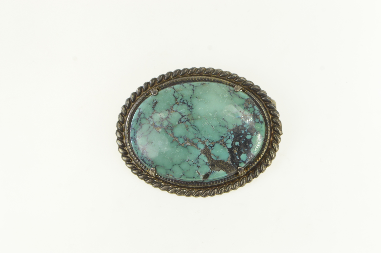 Sterling Silver Southwestern Vintage Turquoise Oval Pin/Brooch ...