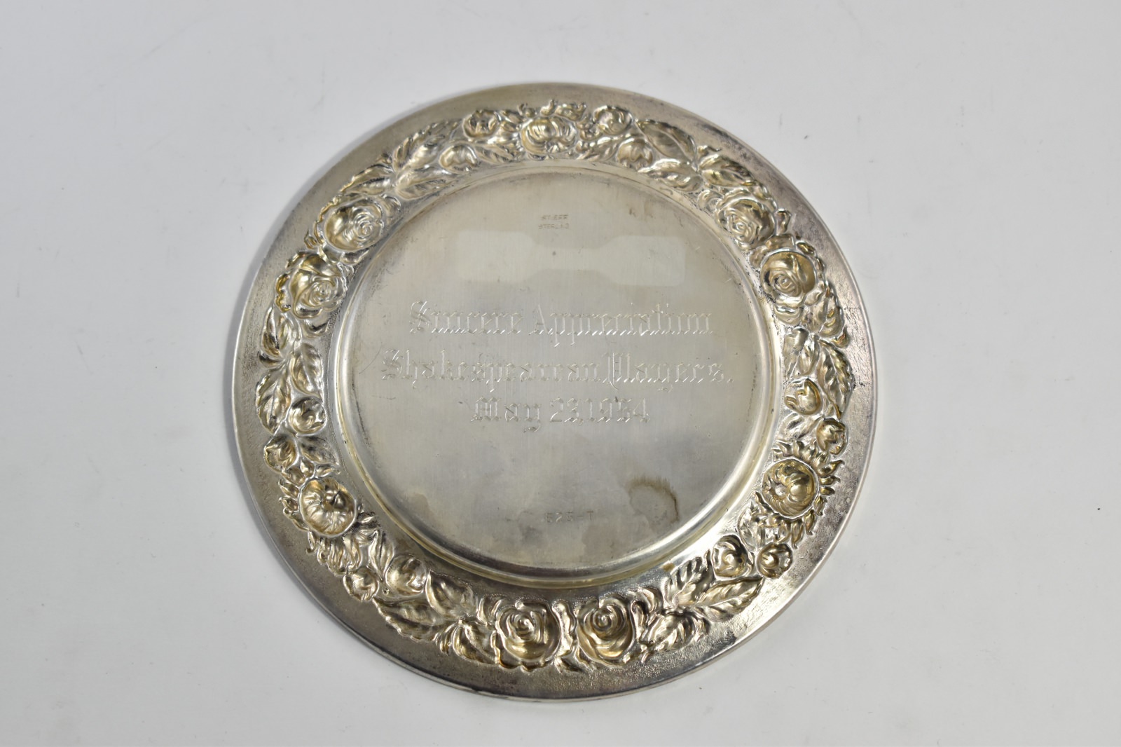 Sterling Silver Stieff Sterling Repousse Rose Pattern 6" Plate ...