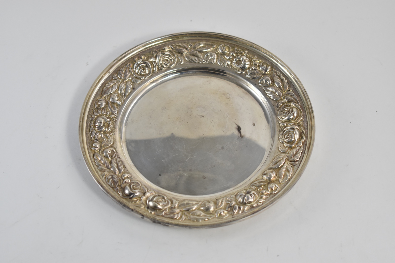 Sterling Silver Stieff Sterling Repousse Rose Pattern 6" Plate ...