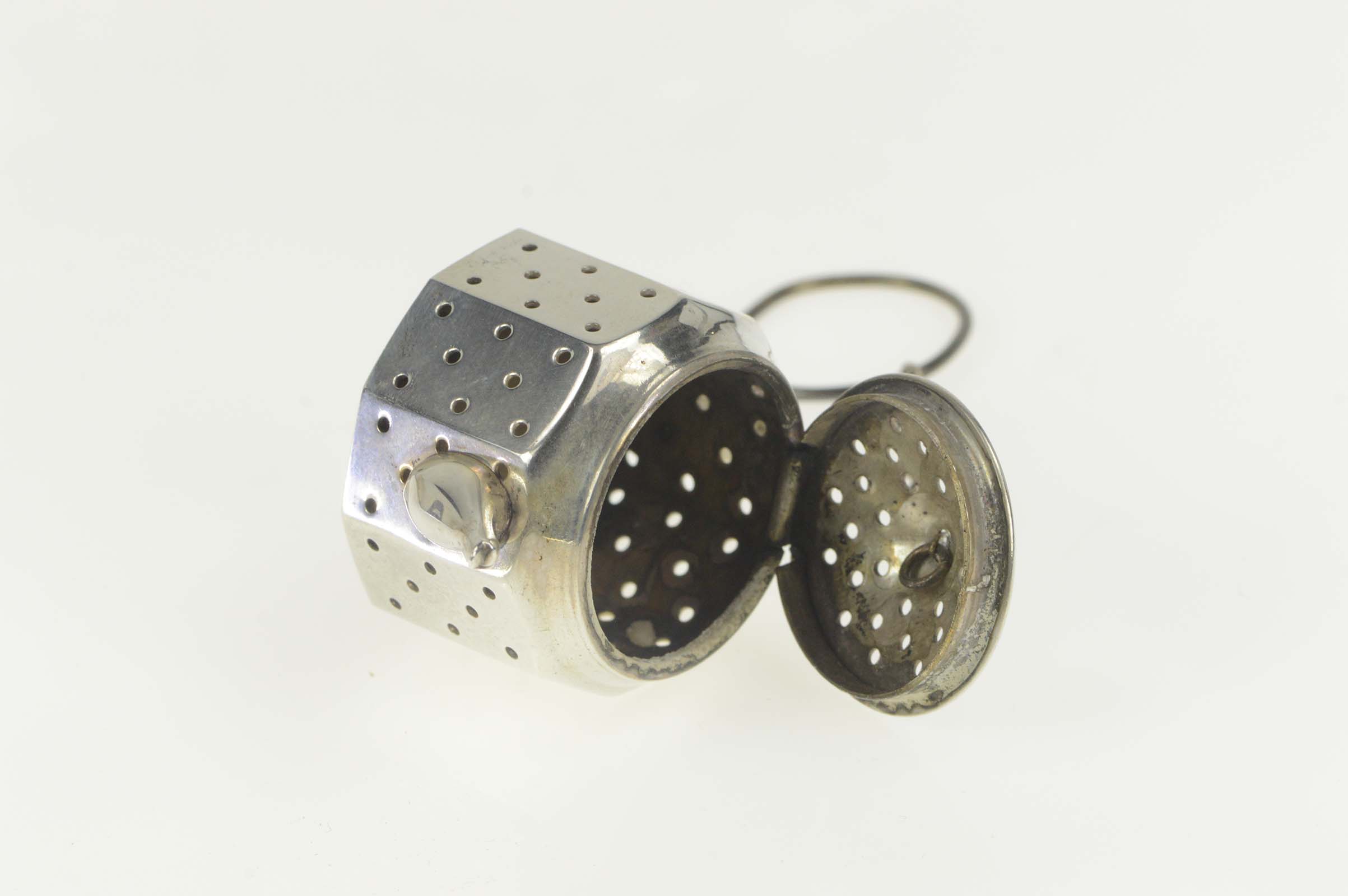Sterling Silver Tea Pot Steeper Infuser Articulated Chain Ring ...