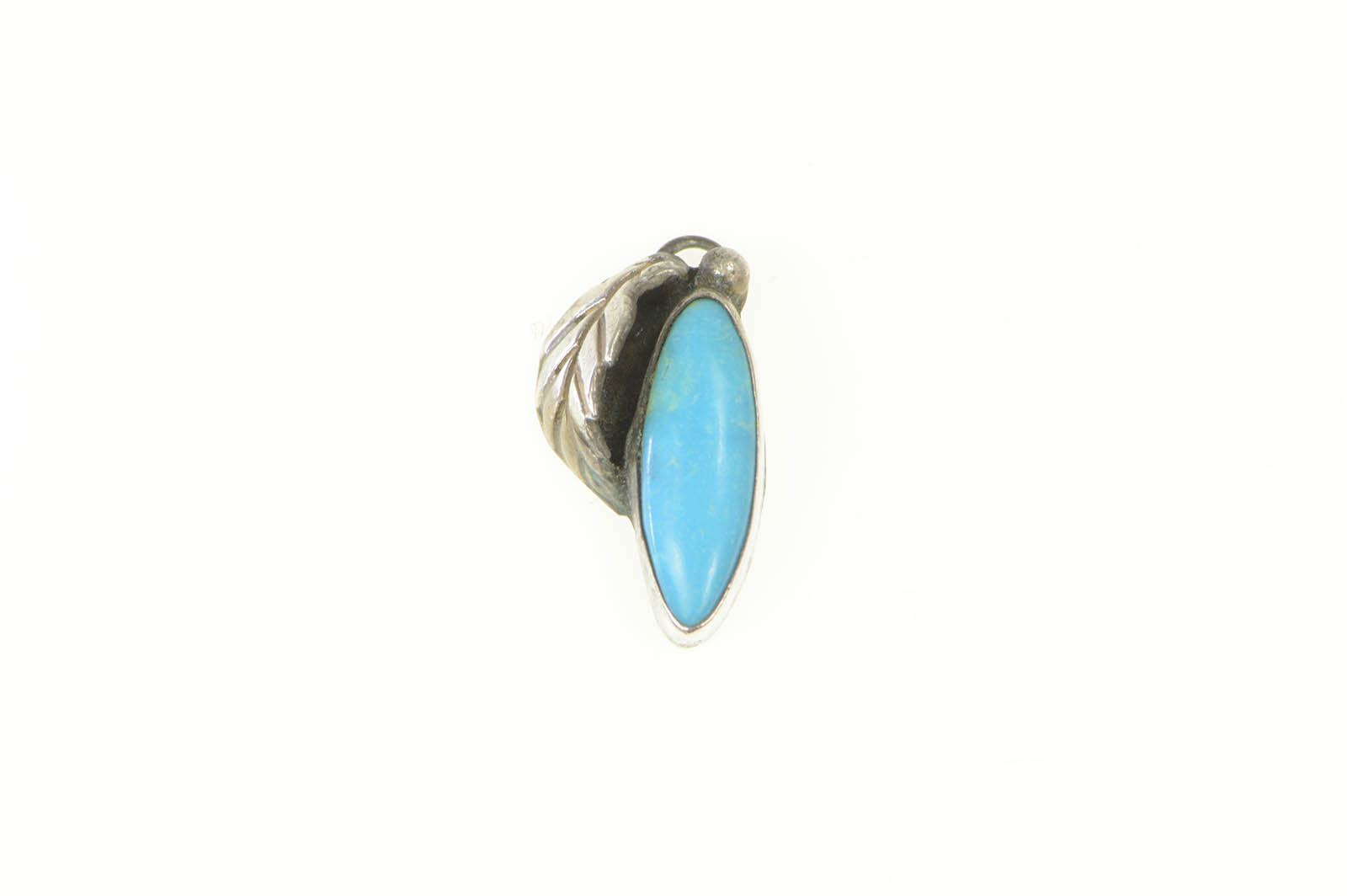 Sterling Silver Turquoise Native American Navajo Leaf Charm/Pendant ...
