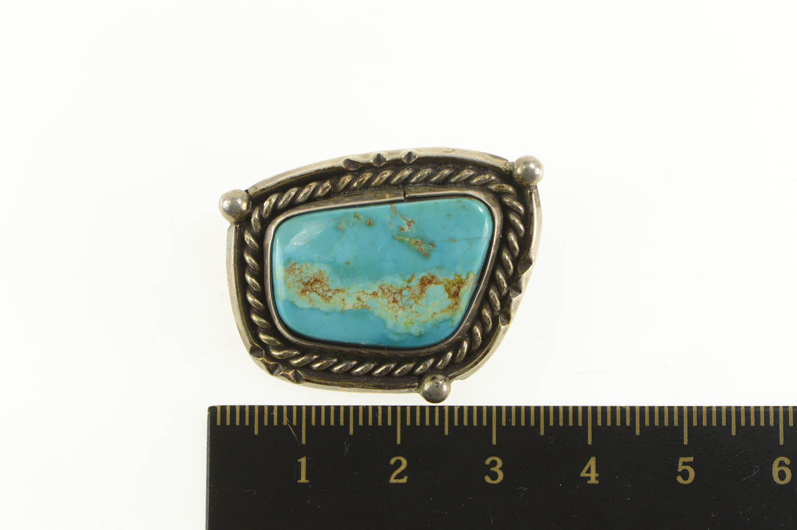 Sterling Silver Turquoise Ornate Native American Navajo Pin/Brooch ...