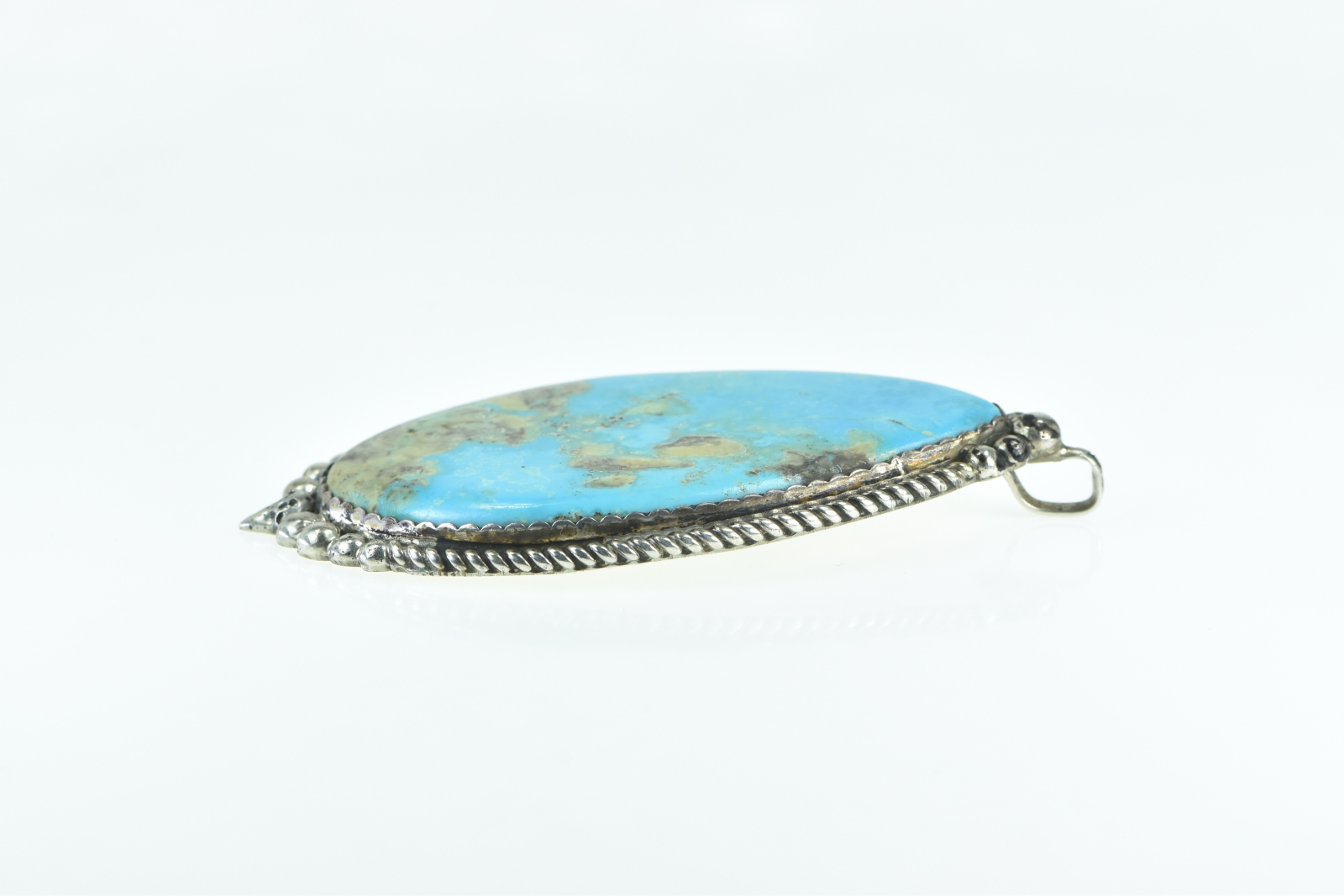 Sterling Silver Turquoise Ray Fierro Native American Navajo Pendant ...