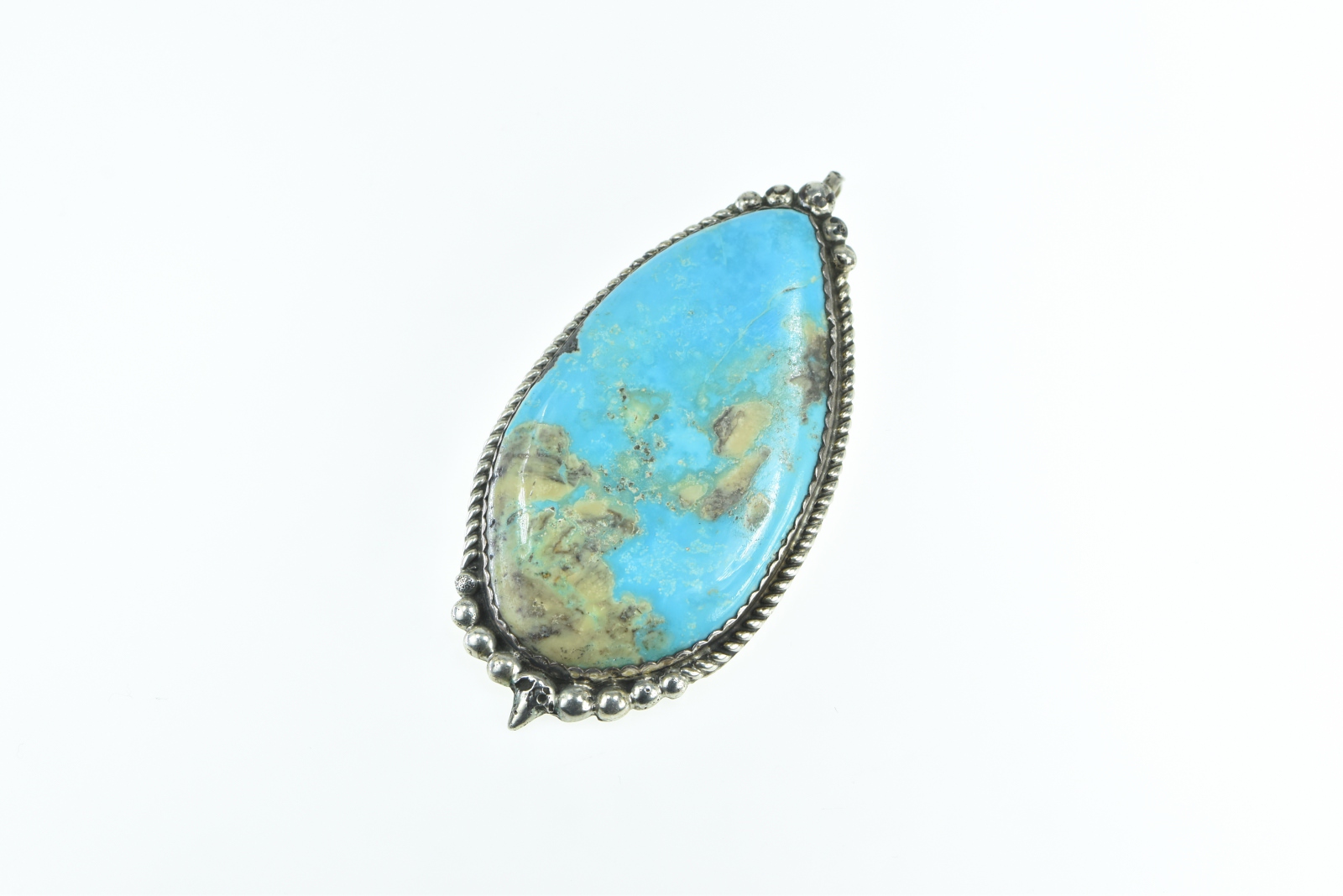 Sterling Silver Turquoise Ray Fierro Native American Navajo Pendant ...