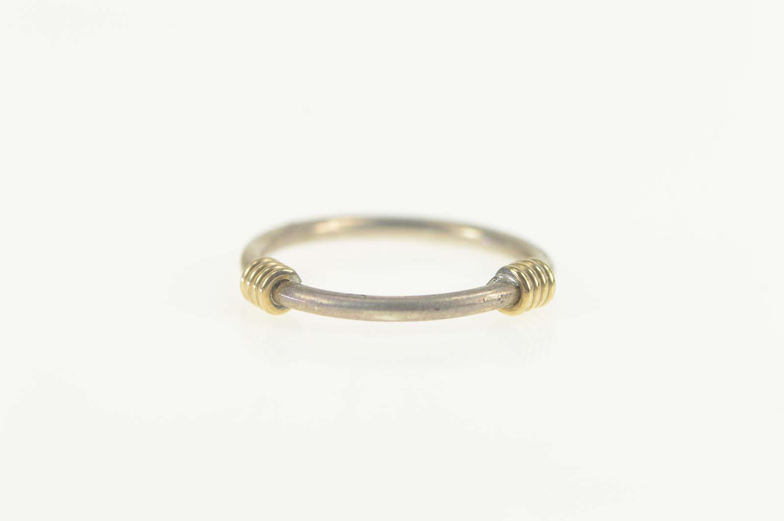 Sterling Silver Two Tone Wrap Statement Stackable Band Ring, Size 4.75 ...