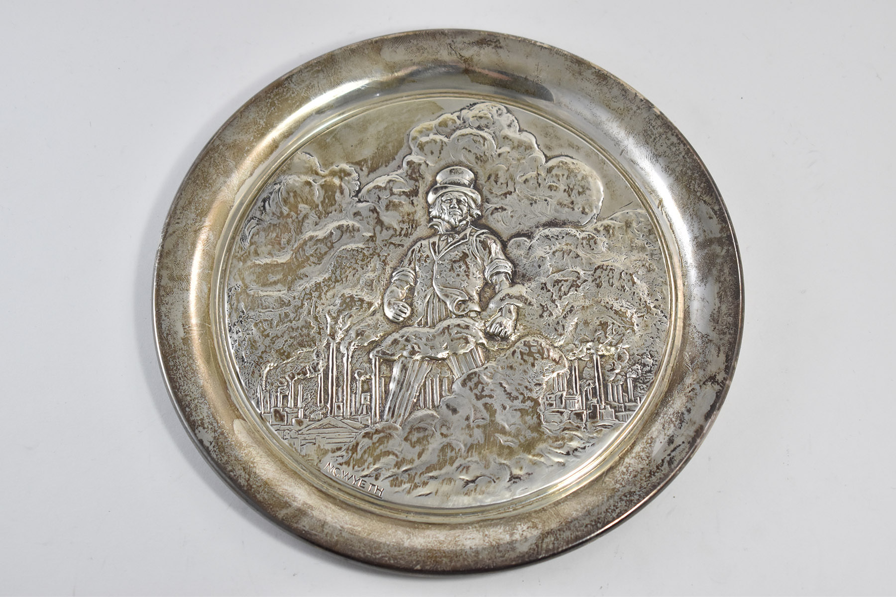 Sterling Silver Uncle Sam Arsenal of Democracy Commemorative Plate ...