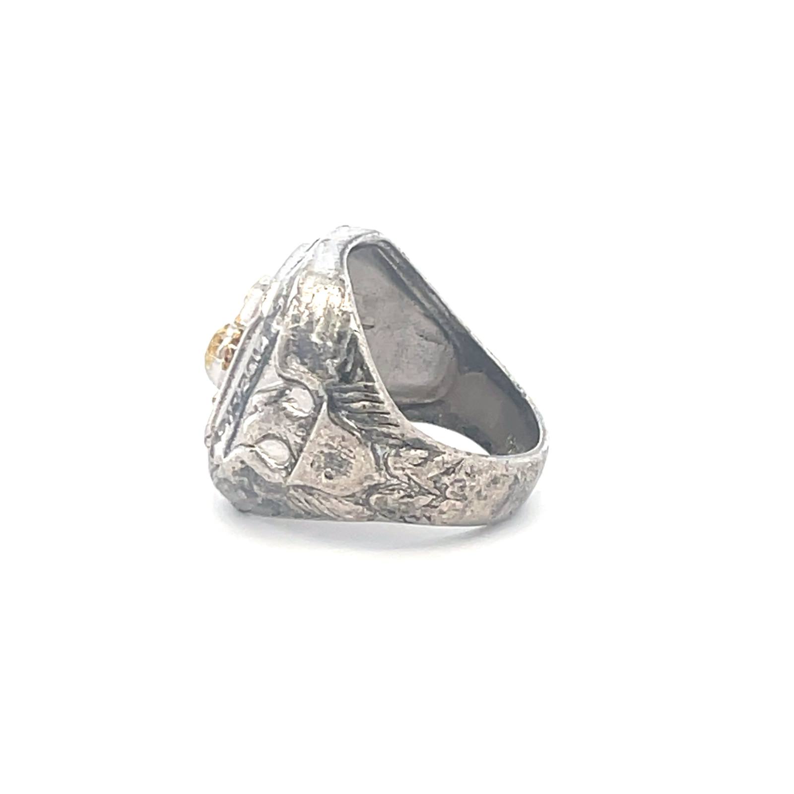 Sterling Silver US Marine Corps Eagle Insignia Signet Ring, Size 8.25 ...