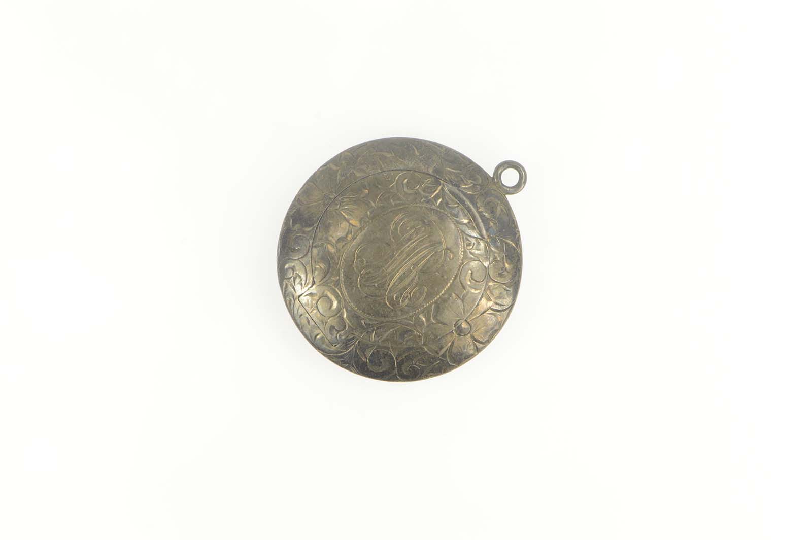 Sterling Silver Victorian JMB Etched Scroll Powder Case Pendant ...