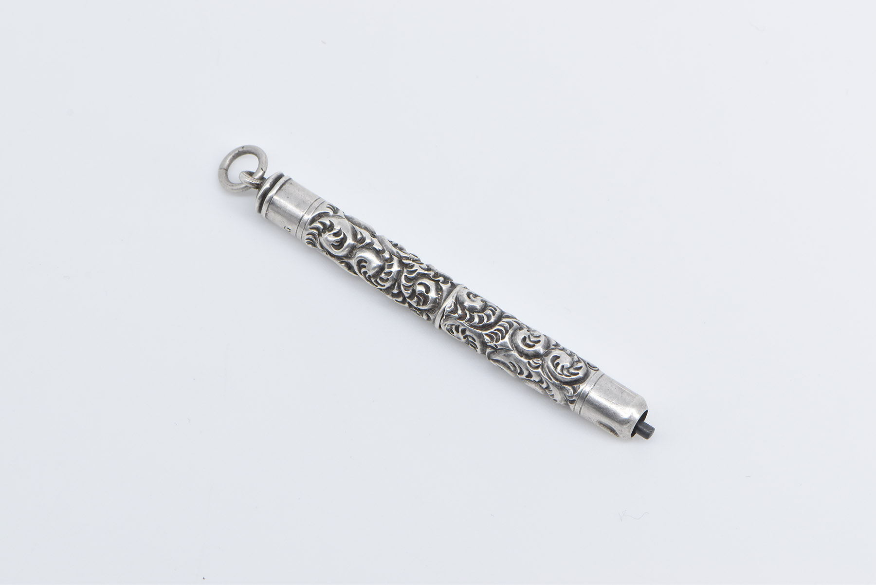 Sterling Silver Victorian Scroll Design Repousse Pencil Charm/Pendant ...