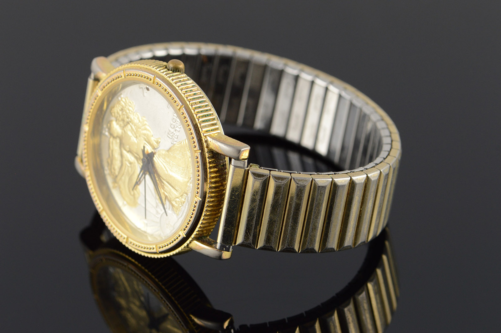 Vintage 37mm Walking Liberty Half Dollar Watch - Men's | Property Room