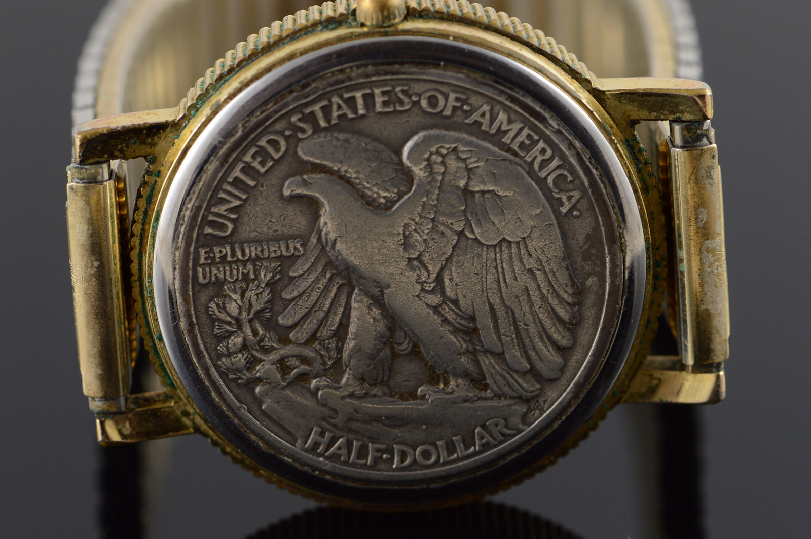 Vintage 37mm Walking Liberty Half Dollar Watch - Men's | Property Room