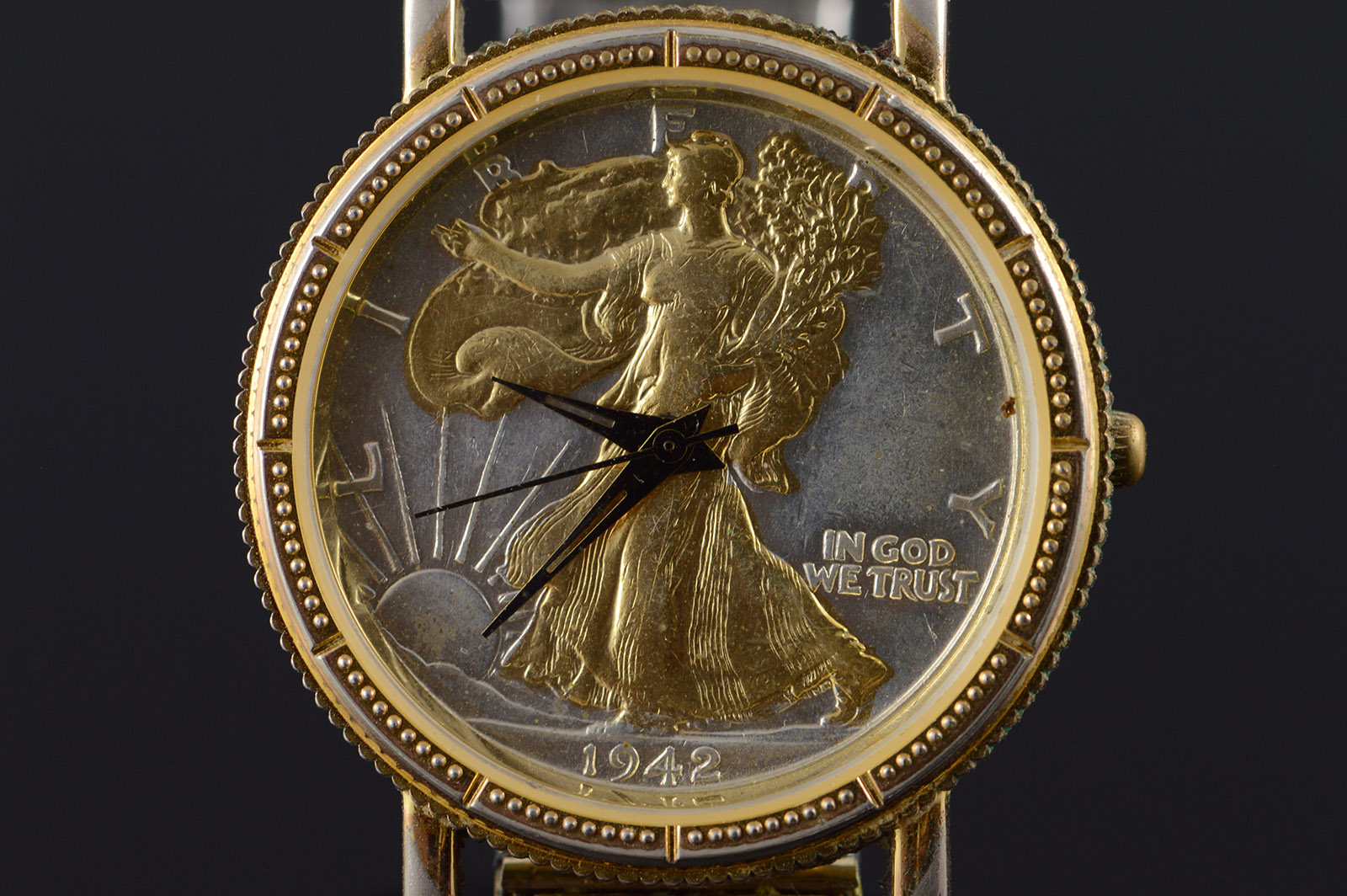 Vintage 37mm Walking Liberty Half Dollar Watch - Men's | Property Room