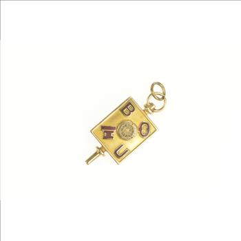 10K 1940's Boston University Enamel Key Crest Yellow Gold Charm/Pendant ...