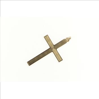 10K 1950's Cross Christian Faith Symbol Yellow Gold Pendant | Property Room