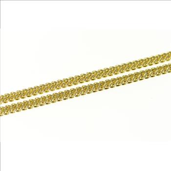 10K 2.6mm Squared Foxtail Fancy Box Chain Link Yellow Gold Necklace 24 ...