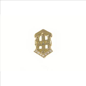 10K Alpha Delta Kappa Seed Pearl Pillar Lapel Yellow Gold Pin/Brooch ...