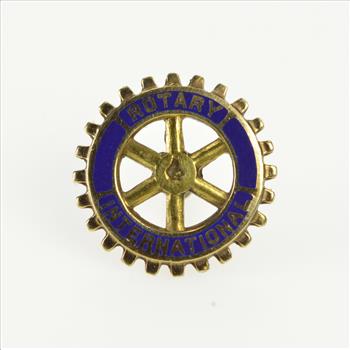 10K Blue Enamel Rotary International Lapel Yellow Gold Pin/Brooch ...