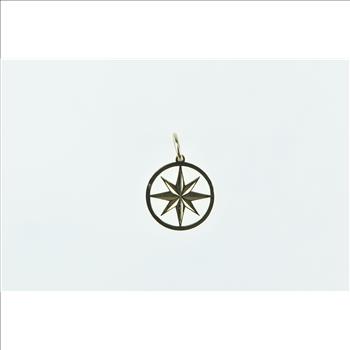 10K Compass Vintage Direction Guidance Symbol Yellow Gold Charm/Pendant ...