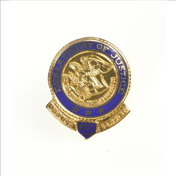 10K Department of Justice DOJ 5 Five Year Lapel Yellow Gold Pin/Brooch ...
