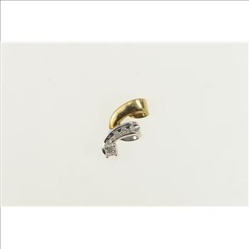 10K Diamond Two Tone Wavy Loop Vintage White Gold Charm/Pendant ...