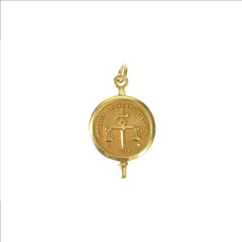 10K FBI 10 Years Service Fidelity Bravery Integrity Yellow Gold Pendant ...