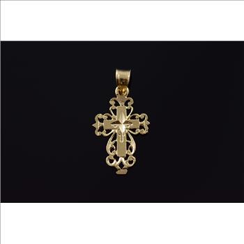 10K Filigree Lace Cross Yellow Gold Charm/Pendant | Property Room