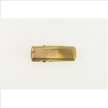 10K J Cursive Letter Initial Monogram Bar Yellow Gold Dress Clip ...