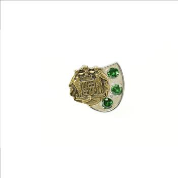 10K Maryland Coat of Arms Syn. Emerald Lapel Yellow Gold Pin/Brooch ...