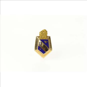 10K Pi Lambda Phi Art Deco Enamel Fraternity Lapel Yellow Gold Pin/Brooch | Property Room