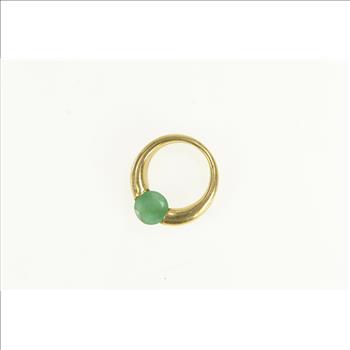 10K Round Classic Emerald Circle Vintage Yellow Gold Pendant | Property ...