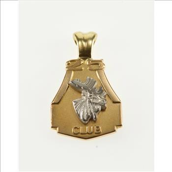 10K Two Tone 25 Member Moose Club Raised Design Yellow Gold Pendant ...