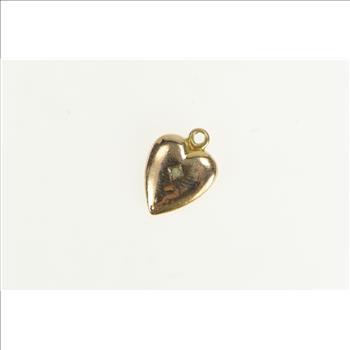 10K Victorian Diamond Puffy Heart Forget Me Not Yellow Gold Charm ...