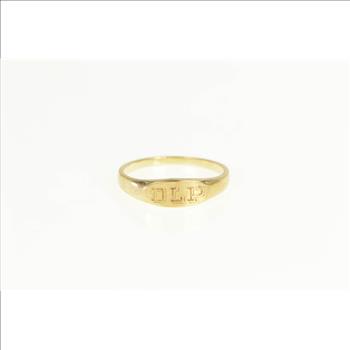 10K Victorian DLP Monogram Engraved Childs Yellow Gold Ring, Size 1.5 ...