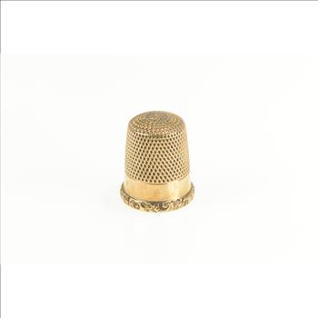 10K Victorian Ornate Scroll Size 9 Thimble Sewing Tool Yellow Gold ...