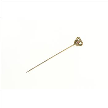 10K Victorian Ruby Filigree Twisted Triangle Yellow Gold Pin/Brooch ...