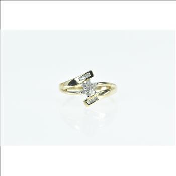 10K Vintage Diamond Round Flower Cluster Bypass Yellow Gold Ring, Size ...