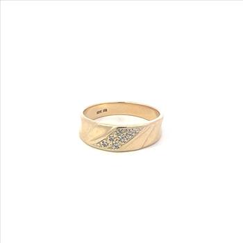 10K Vintage Men's Diamond Inset Wedding Band Yellow Gold Ring, Size 9. ...