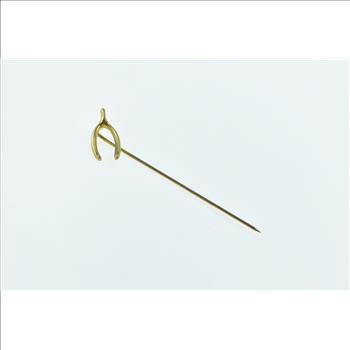 10K Wishbone Good Luck Vintage Lucky Symbol Yellow Gold Stick Pin ...