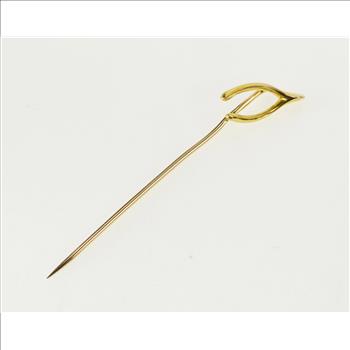 10K Wishbone Lucky Good Luck Symbol Yellow Gold Stick Pin | Property Room