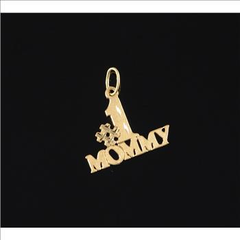 14K 0.3g #1 Mommy Cut Out Letters Mom Mother Yellow Gold Charm/Pendant ...
