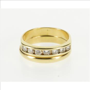 14K 0.50 Ctw Channel Inset Diamond Wedding Band Yellow Gold Ring, Size ...