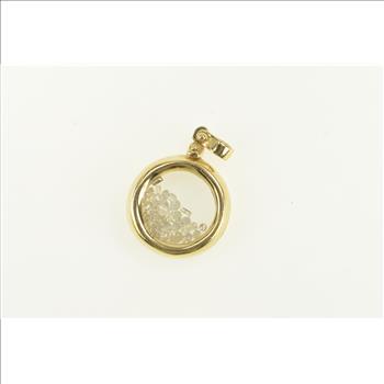 14K 0.50 Ctw Diamond Filled Capsule Round Yellow Gold Charm/Pendant ...
