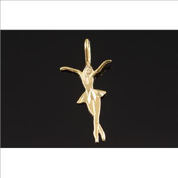 14K 0.5g Diamond Cut Ballet Dancer Yellow Gold Charm/Pendant | Property ...