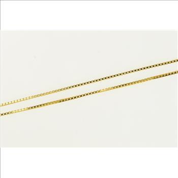14K 0.6mm Box Chain Classic Square Link Yellow Gold Necklace 22 ...