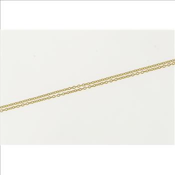 14K 0.7mm Rolling Link Classic Cable Chain Yellow Gold Necklace 18.25 ...