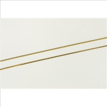 14K 0.8mm Box Chain Square Link Simple Yellow Gold Necklace 15.75 ...