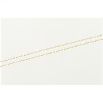 14K 0.8mm Cable Link Simple Classic Plain Chain Yellow Gold Necklace 18 ...