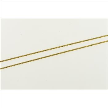 14K 0.9mm Wheat Link Woven Palma Vintage Chain Yellow Gold Necklace 17 ...